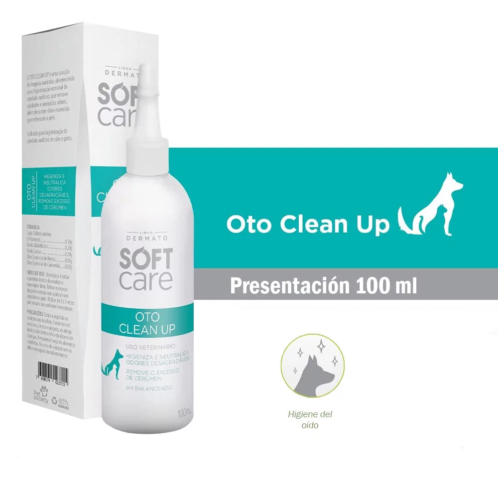 Soft Care Oto Clean Up 100 ml Limpiador ótico Perros y Gatos